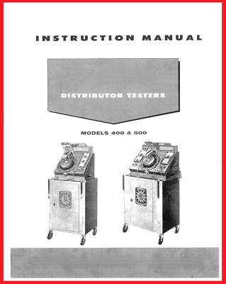SUN Distributor Tester Instruction Manual Model 400 500 Syncrograph Sun ...