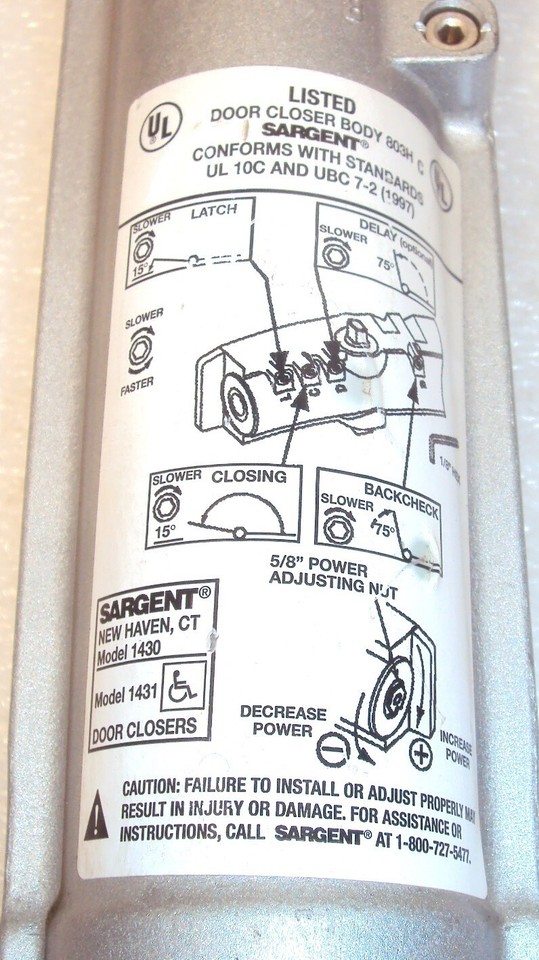 Sargent 803H Commercial Door Adjustable Door Closer Body | eBay