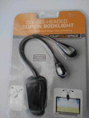 New Flexible 2 Dual Arm LED Lamp Clip on Light for Book Reading Tablet ...