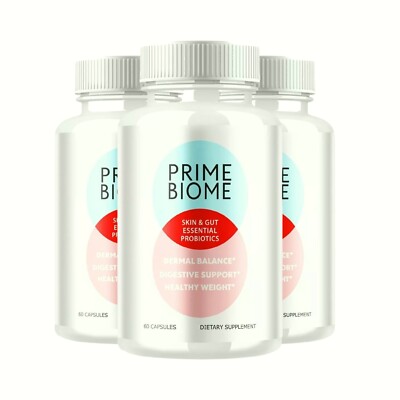 3-Pack Prime Biome Capsules - PrimeBiome Gut & Skin Health Support -180 ...