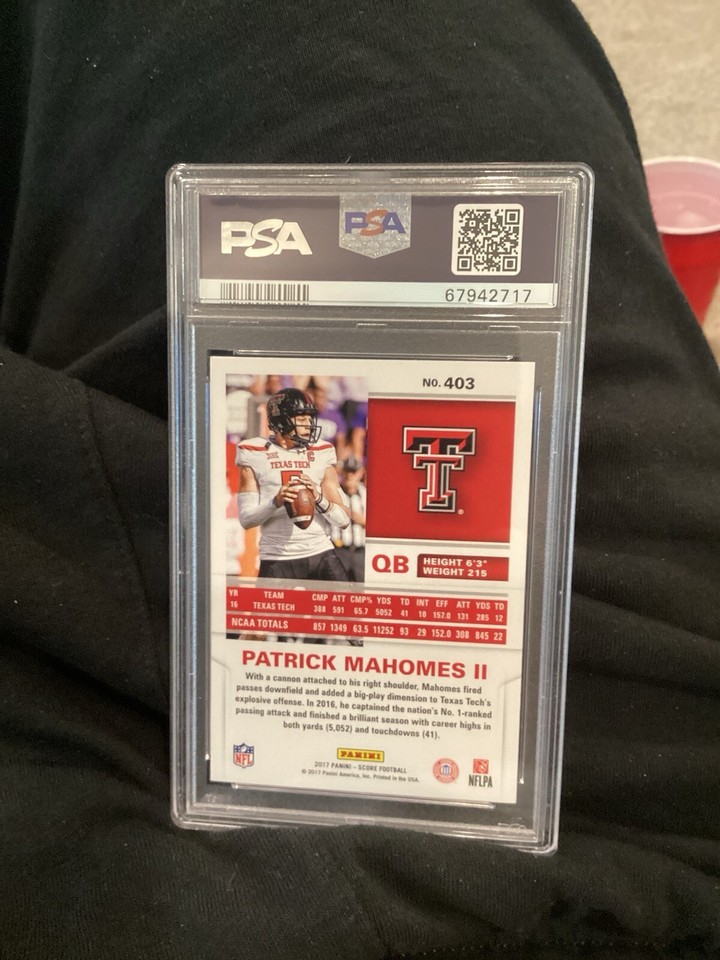 2017 Score - #403 Patrick Mahomes II rookie card (RC) PSA 10 Gem Mint ...