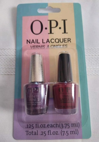 OPI Nail Lacquer, Package of 2 Mini Bottles, Purple & Red Polish | eBay