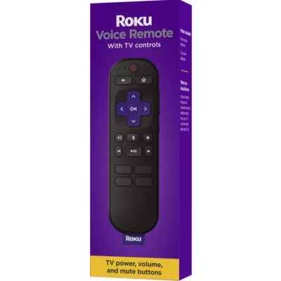 Roku Voice Remote (Official) for Roku Players and Roku TVs - New Black ...