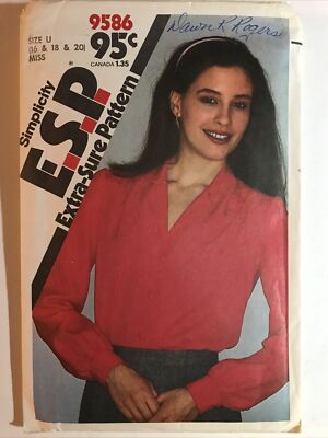 UNCUT Simplicity 9586 Misses Blouse 16 18 20 Sewing Pattern | eBay
