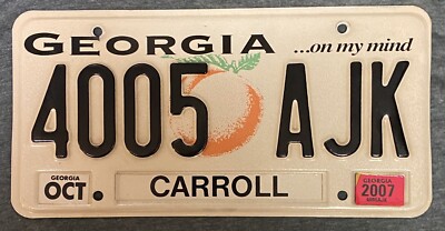 2007 Georgia License Plate Georgia On My Mind | eBay
