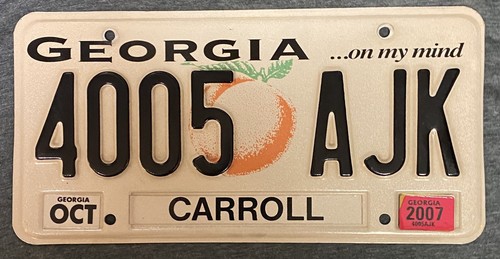 2007 Georgia License Plate Georgia On My Mind | eBay