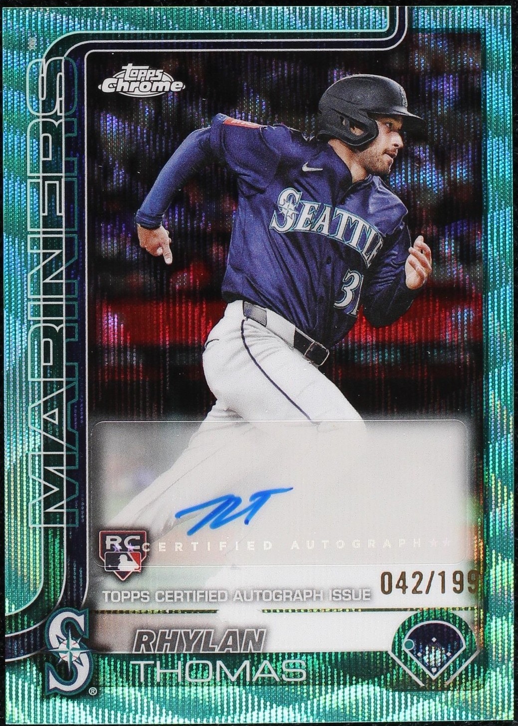 2025 Topps Chrome Update Series - Autographs Rhylan Thomas #AC-RT Aqua ...