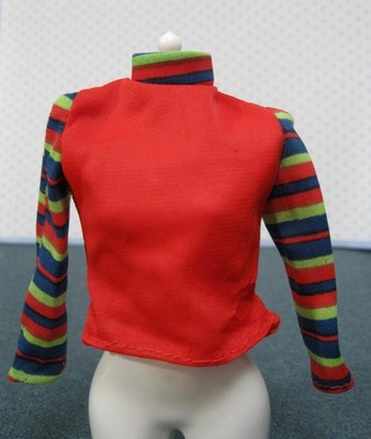 VINTAGE 1970S BARBIE DOLL GET UP N GO UNITED AIRLINES RED STRIPE TOP ...