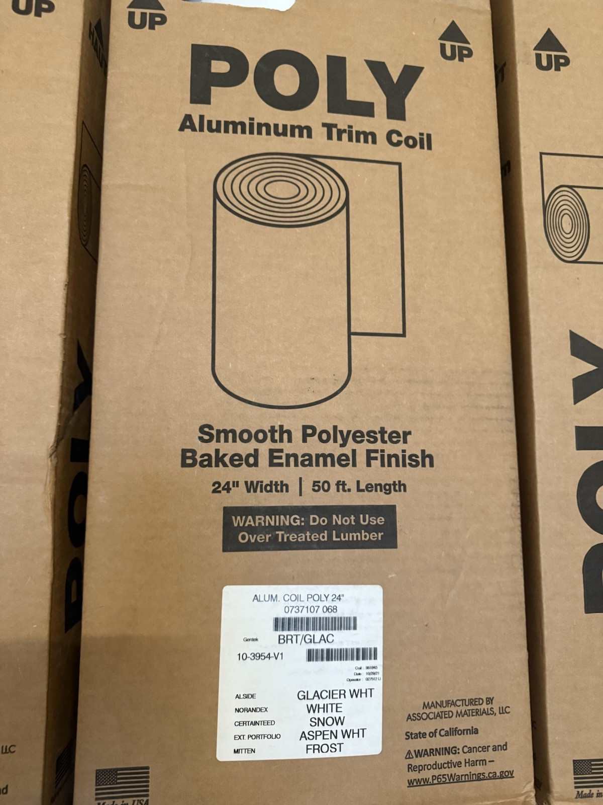 POLY Aluminum Trim Coil, Smooth Polyester Baked Enamel Finish 24” W ...
