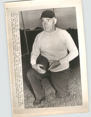 Penn State FOOTBALL Coach BOB HIGGINS Vintage SPORTS 1947 Press Photo ...