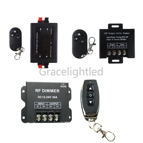 1CH DC12V 24V 8A 20A 30A LED Single Color Dimmers Controller with RF ...