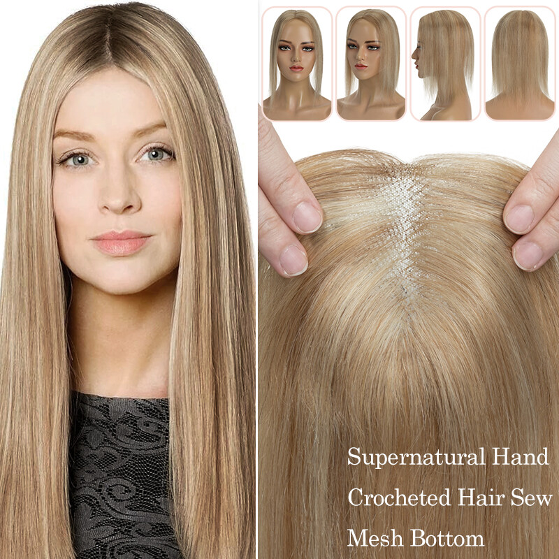 100% Remy Human Hair Topper Clip in Free Part | Left Part | MIddle Part ...