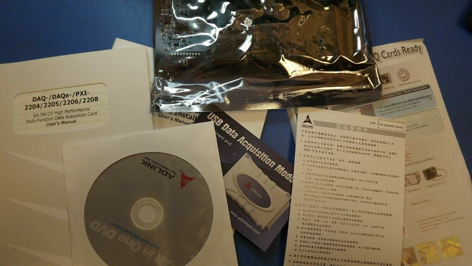 (1) DAQ-2206 ADLINK DAQ Card, 32 DI/64 SE Channels, 16-Bit, Up to 250ksps | eBay