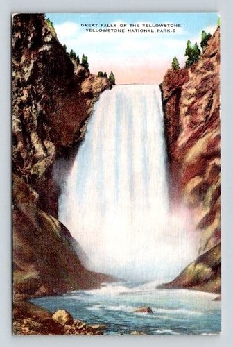 Kropp Yellowstone National Park Great Falls Postcard | eBay