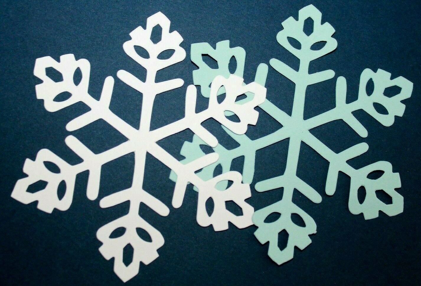 10 large SNOWFLAKE cardstock paper die cut embellishments scrapbook ...