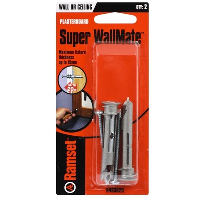 2x Ramset Super Wallmate TOGGLE ANCHOR+SCREW 8x64mm 2Pcs Self-Drilling ...