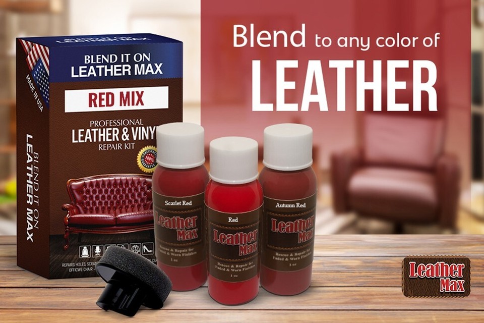 Leather Max Red Mix Vinyl and Leather Repair Kit - for Your Furniture ...
