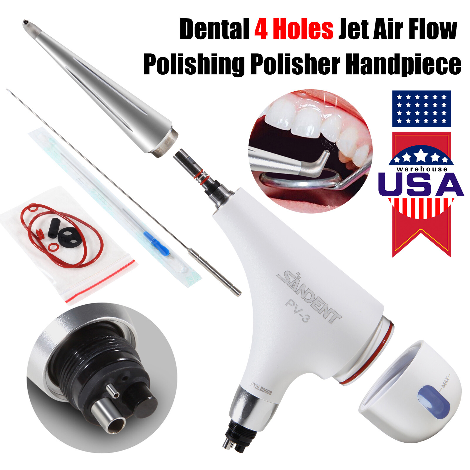 Dental Pulverstrahlgerät prophylaxe Air Flow Polisher Prophy 4Hole 2 ...