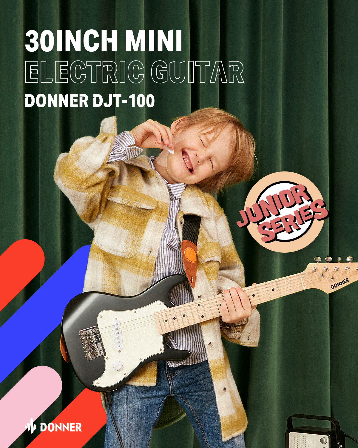 🎸 Donner 30" DSJ-100 Junior Kids Electric Guitar With Amp Complete ...