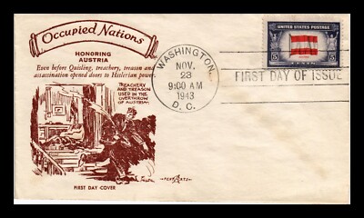 DR JIM STAMPS US COVER AUSTRIA OCCUPIED NATIONS FDC SCOTT 919 PENT ARTS ...