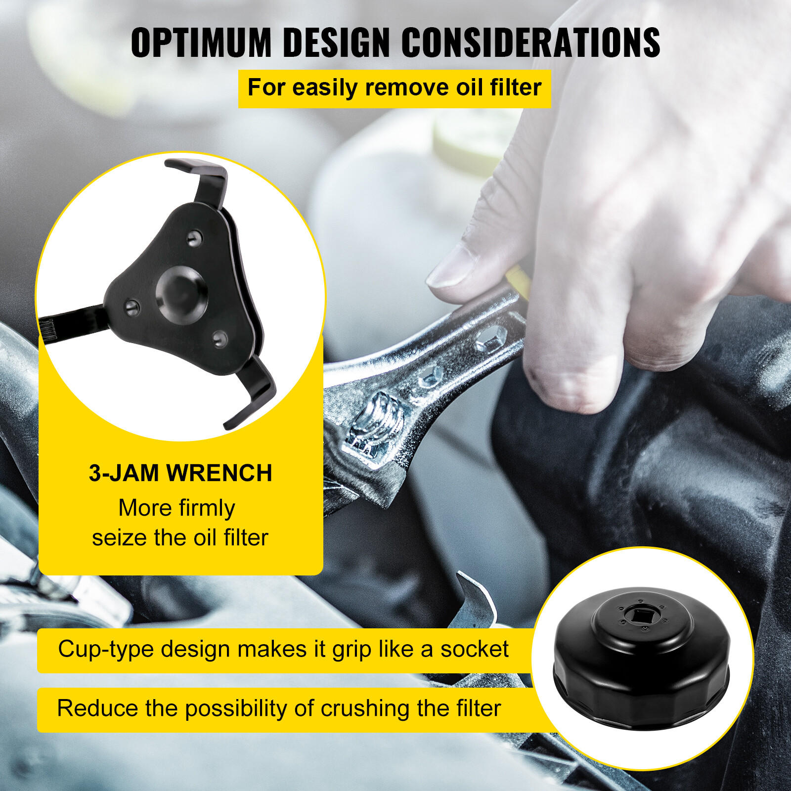 VEVOR 30pc Oil Filter Socket Set Cup Socket Tool Set Oil Cap Wrench ...