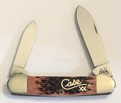 New In Original Box 2001 Case Silver Script Cranberry Bone Canoe | eBay