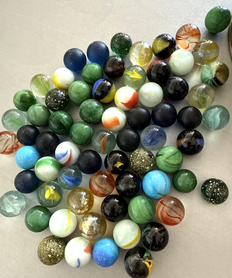 Vintage Marble Mania Tin w/250 Marbles Vacor Cat’s Eye Speckle Swirl ...