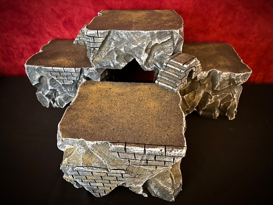 SET OF 4 RISER DISPLAY PLATFORMS + BRIDGE & STAIRS FOR DEPT 56 ...