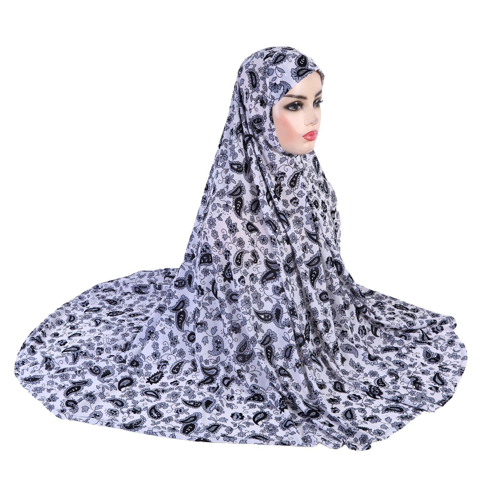 130*120cm Overhead Khimar Scarf Hijab Muslim Women Large Prayer Burqa ...