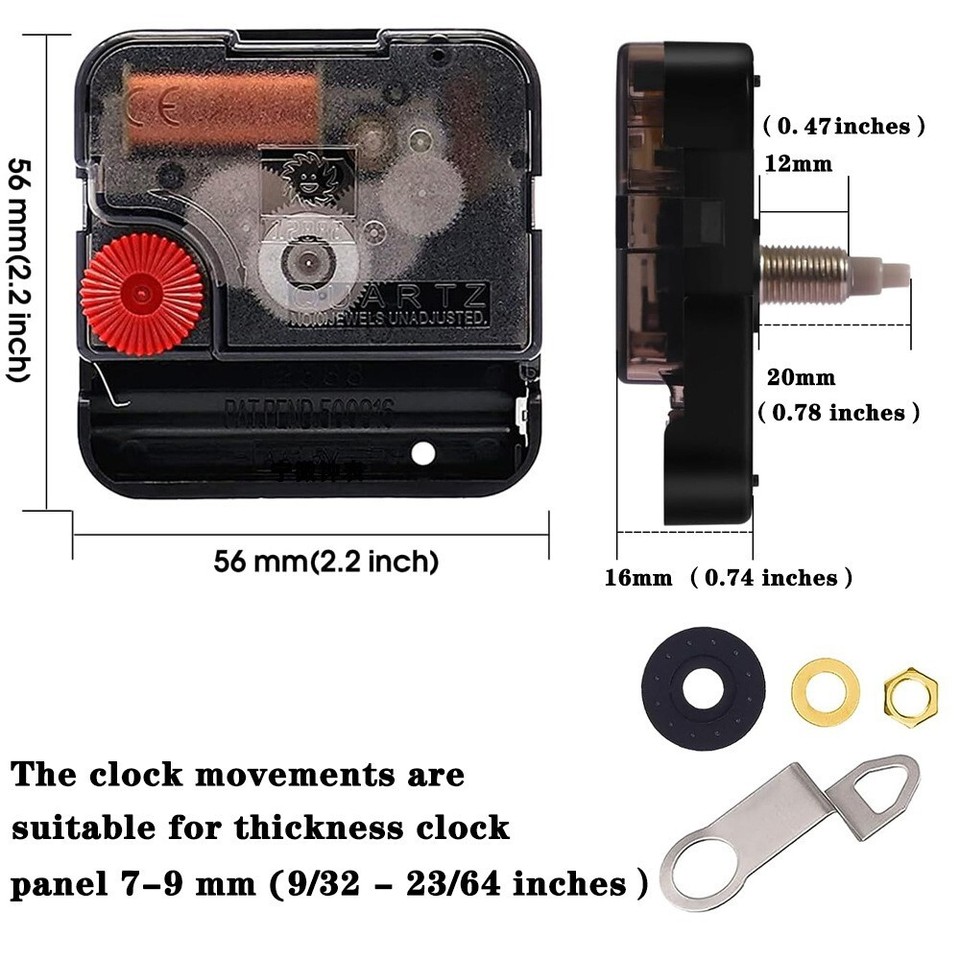 Sweep Type Wall Clock Movement Mechanism 12888 Replacement Quartz Clock ...