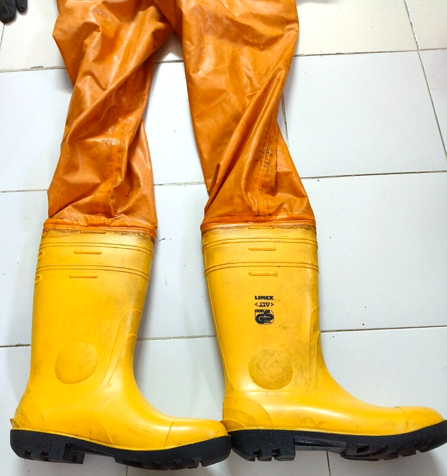 TRELLEBORG TRELLCHEM BUTYL SUPER HAZMAT GAS CHEMICAL SAFETY SUIT SIZE-L ...