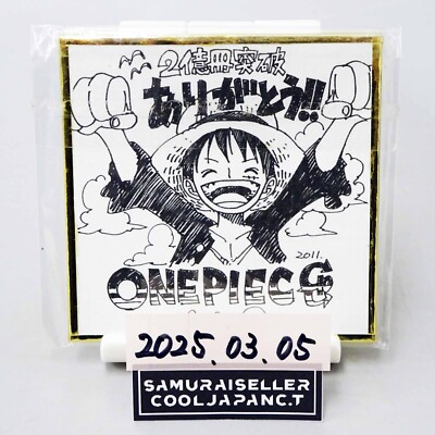ONE PIECE Eiichiro Oda Autograph Limited 1500 mini Shikishi Autograph ...