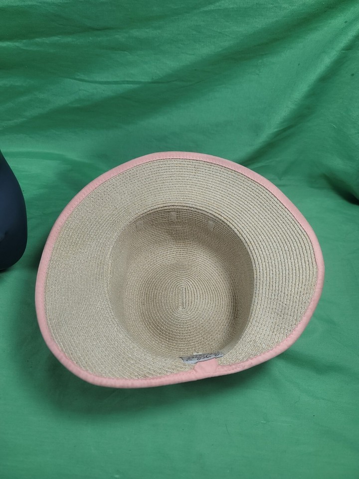 Sun 'n' Sand Backless Peach Paper Braid Hat 3" Brim UPF 50+ | eBay