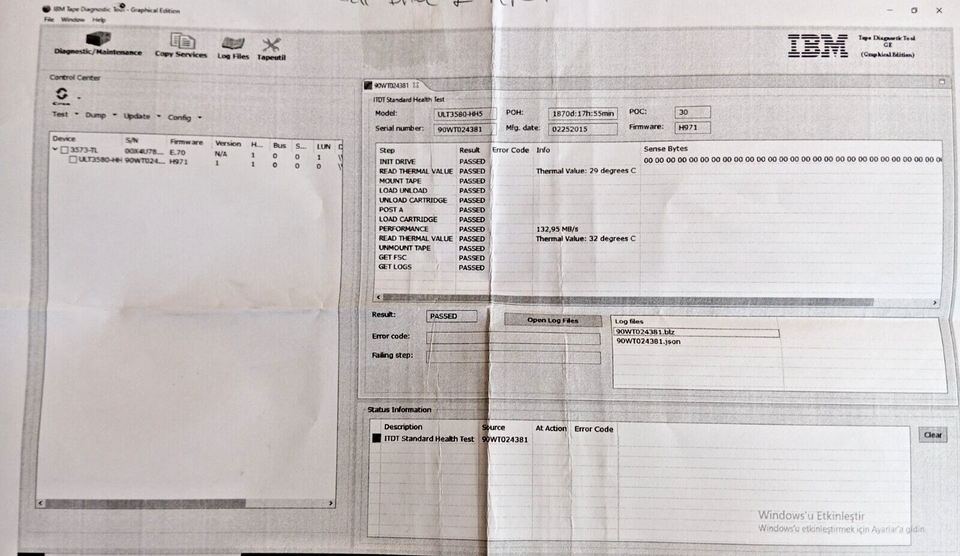 Dell TL4000 TL2000 IBM Ultrium 5-H LTO 5 HH 8Gb SW FC Tape Drive ...