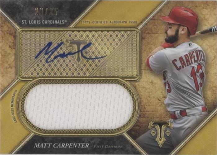 2017 Topps Triple Threads - Unity Autograph Jumbo Relics Matt Carpenter ...