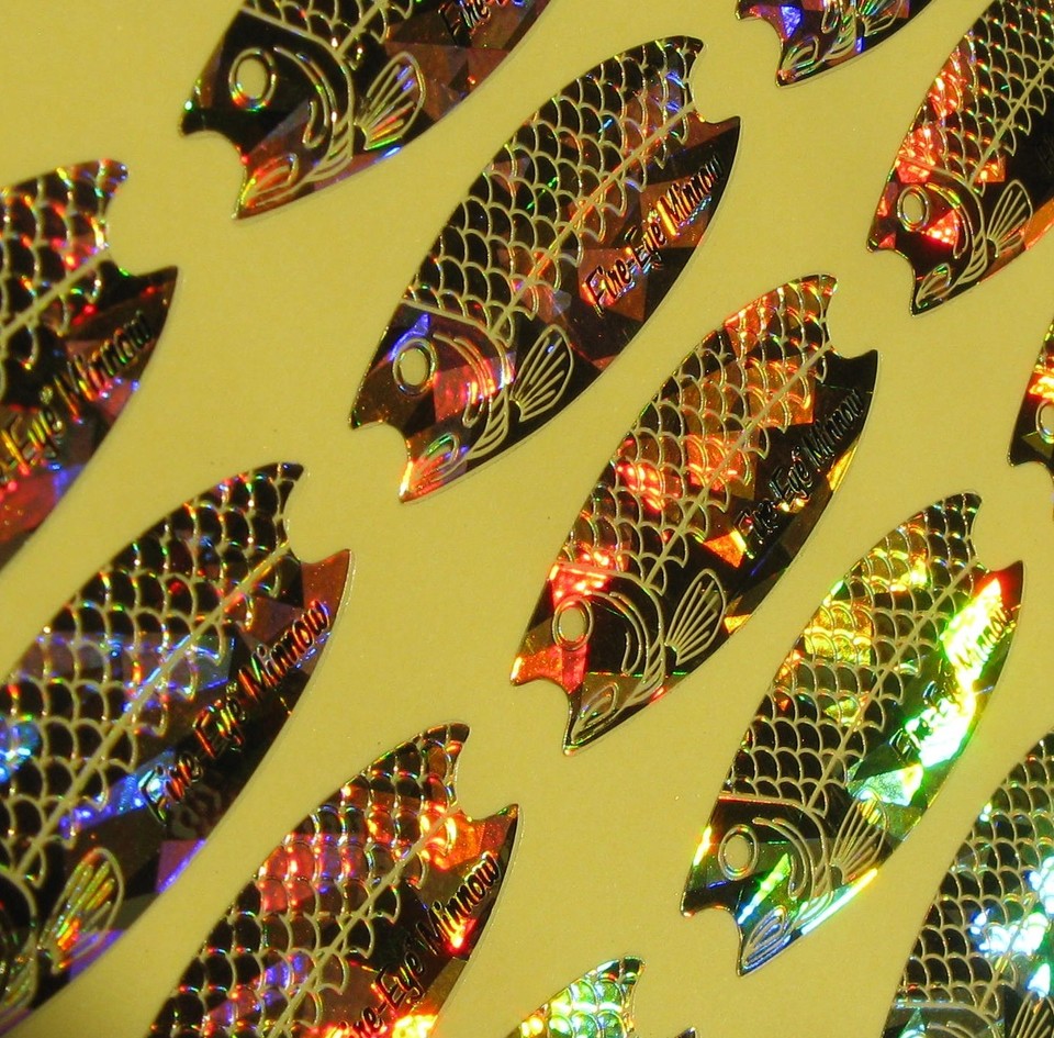 Holographic Fire Eye Minnow Replacement Decals Size 3.5-4.5 Lot of 120 ...