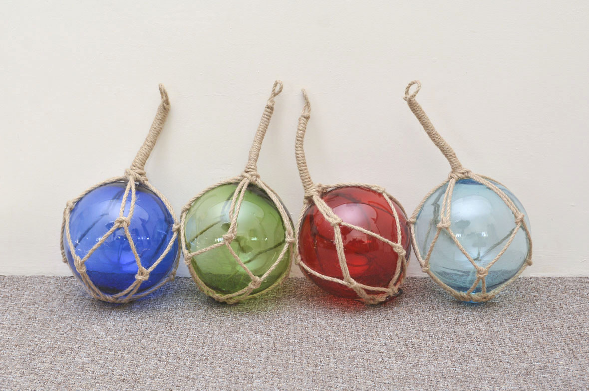 glass bouy 20cm (8") float nautical seaside fishing bouys, beach, boat ...