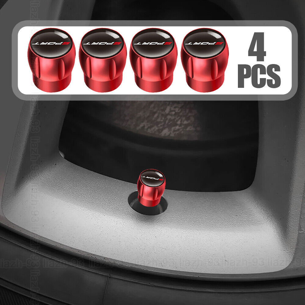Red Sport Logo Cap Car Wheel Tire Valve Dust Stem Air Cap Cover Car ...