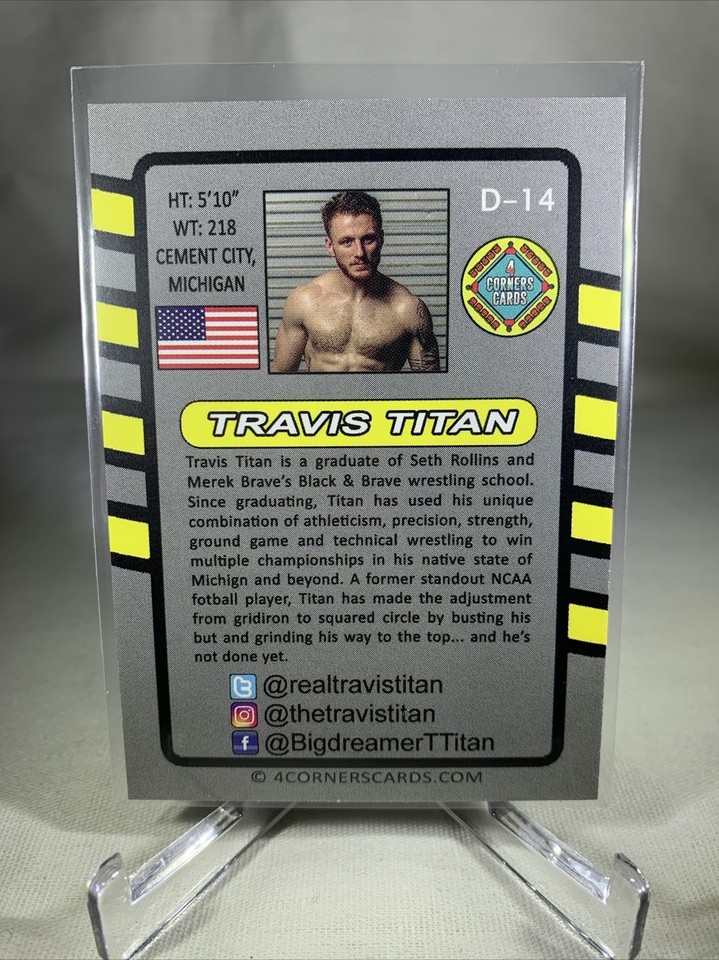 Travis Titan Pro Wrestling Trading Card 4 Corner Wrestler WWE NCAA Indy ...