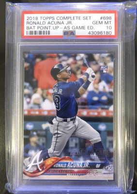 Ronald Acuna Jr 2018 Topps #698 All-Star Factory Set RC SP PSA 10 Foil ...