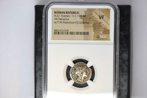 Titus Manlius Mancius, Appius Claudius Pulcher (111-110 BC). AR ...