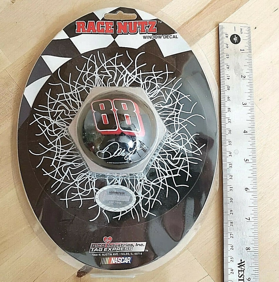 Dale JR #88 RACE NUTZ 6" decal race nutz window decal 3" lug nut new in ...