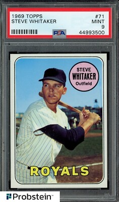 1969 Topps Baseball SETBREAK #71 Steve Whitaker Kansas City Royals PSA ...