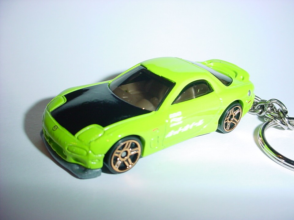 HOT 3D GREEN 1995 MAZDA RX-7 CUSTOM KEYCHAIN keyring key racer BLING ...
