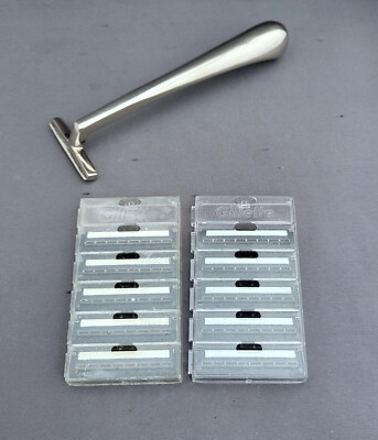 Vintage Silver Plated TRAC II Razor - with 10 GILLETTE Blades | eBay