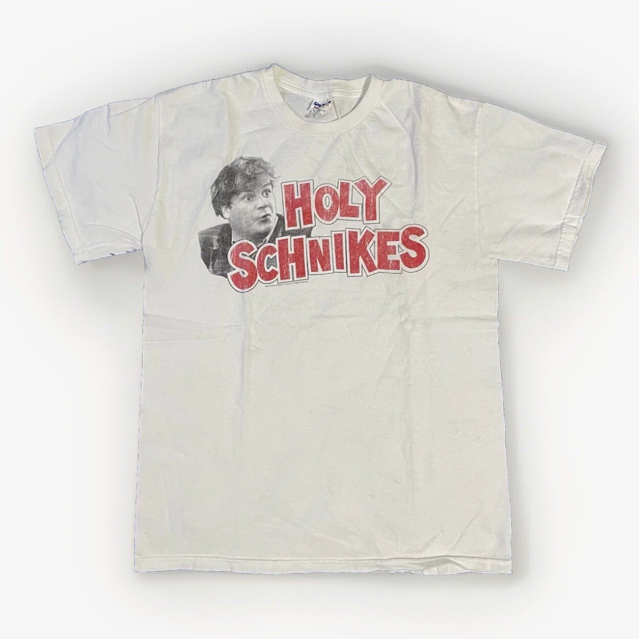 Gildan Mens “Holy Schnikes” Chris Farley White Vintag… - Gem