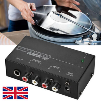 Turntable Pre Amplifier Electronic MM Phono Pre-Amp Audio Stereo with ...
