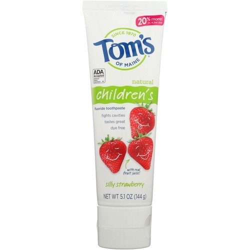 Tom'S Of Maine Children'S Fluoride Toothpaste Silly Strawberry 5.1 Oz ...