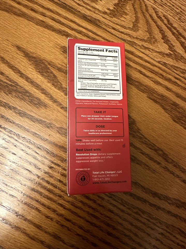 44TTL ~ New~ Total Life Changes TLC LIFE Drops~B Vitamins~Energy Drops ...