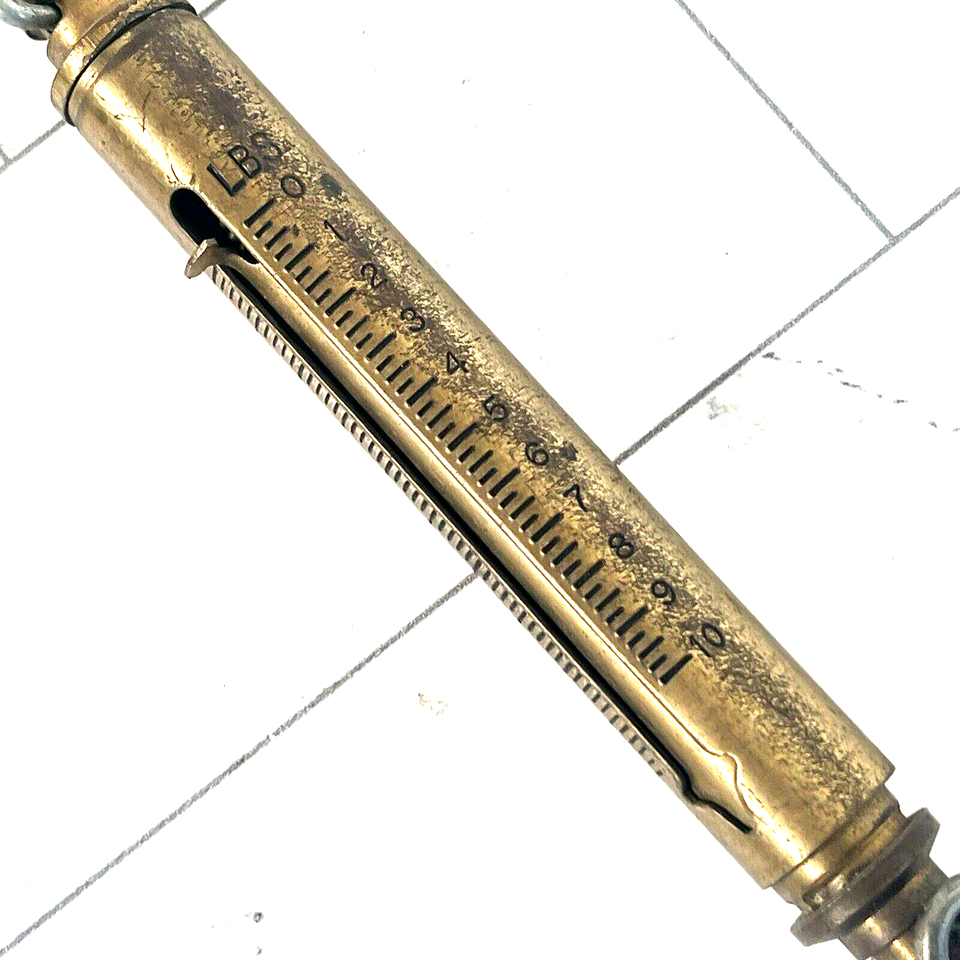 Vintage Chatillon Portable 10 Lbs Kg 5 Hanging Spring Scale Shiny Brass ...